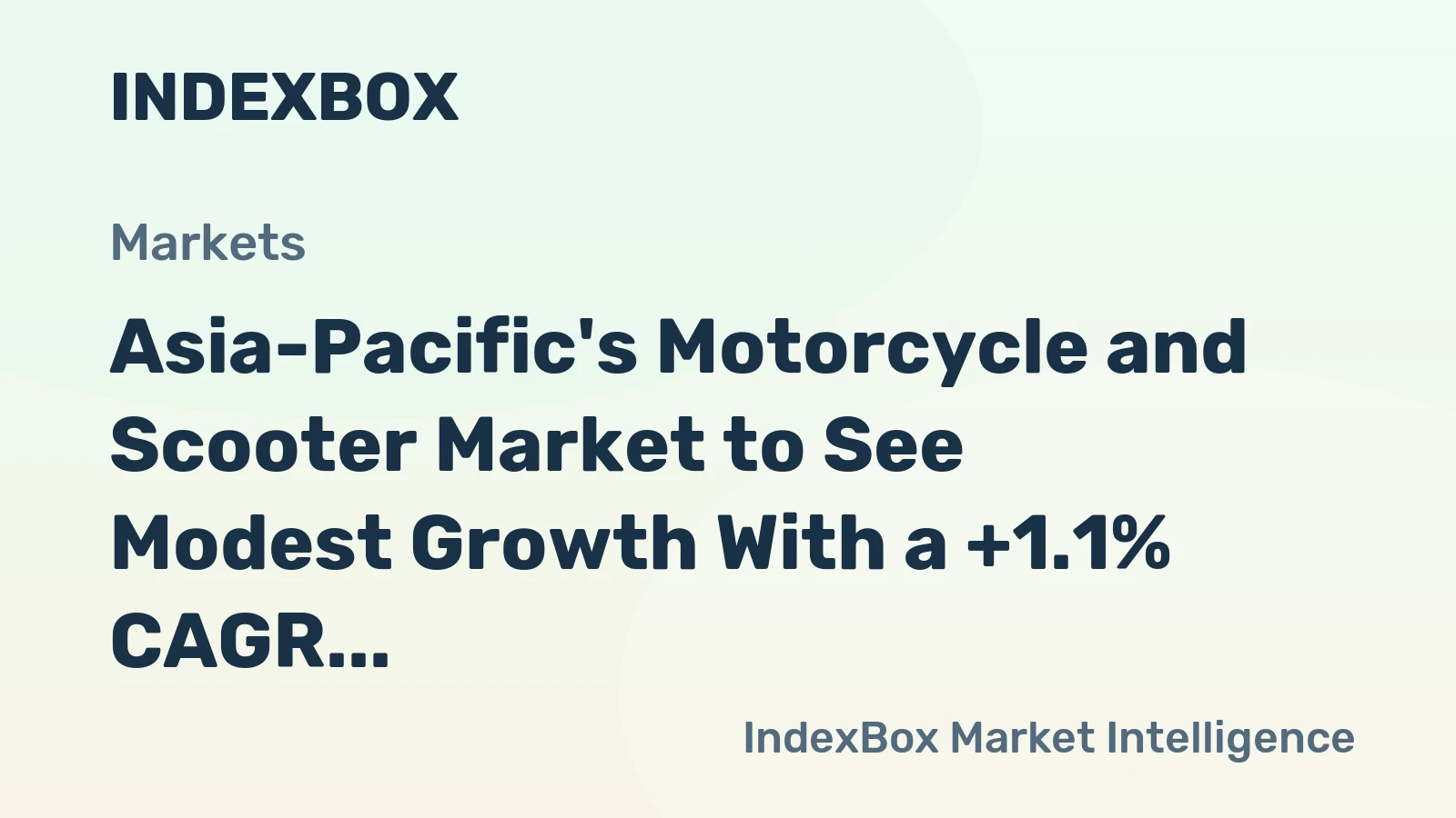 Asia-Pacific's Motorcycle and Scooter Market to See Modest Growth With a +1.1% CAGR Through 2035