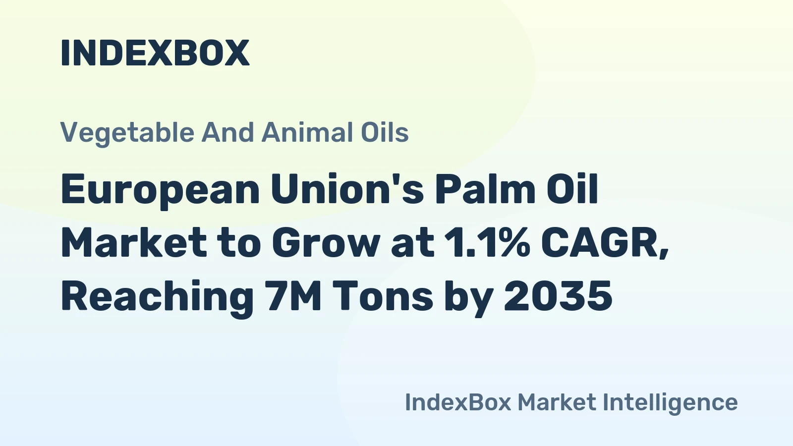 European Union's Palm Oil Market to Grow at 1.1% CAGR, Reaching 7M Tons by 2035
