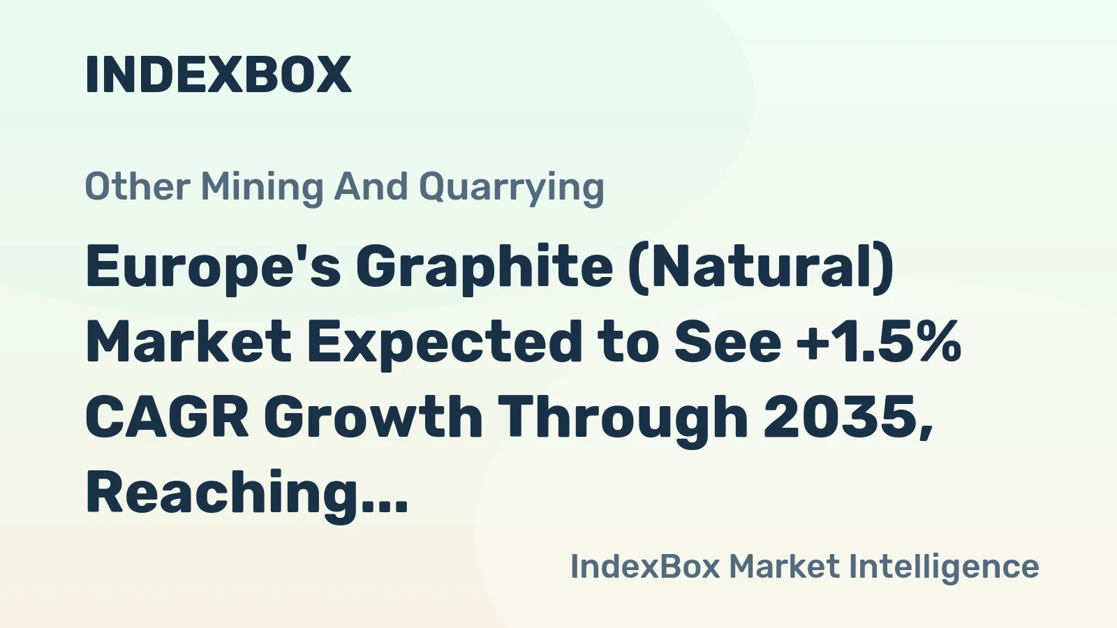 Europe's Graphite (Natural) Market Expected to See +1.5% CAGR Growth Through 2035, Reaching 190K Tons