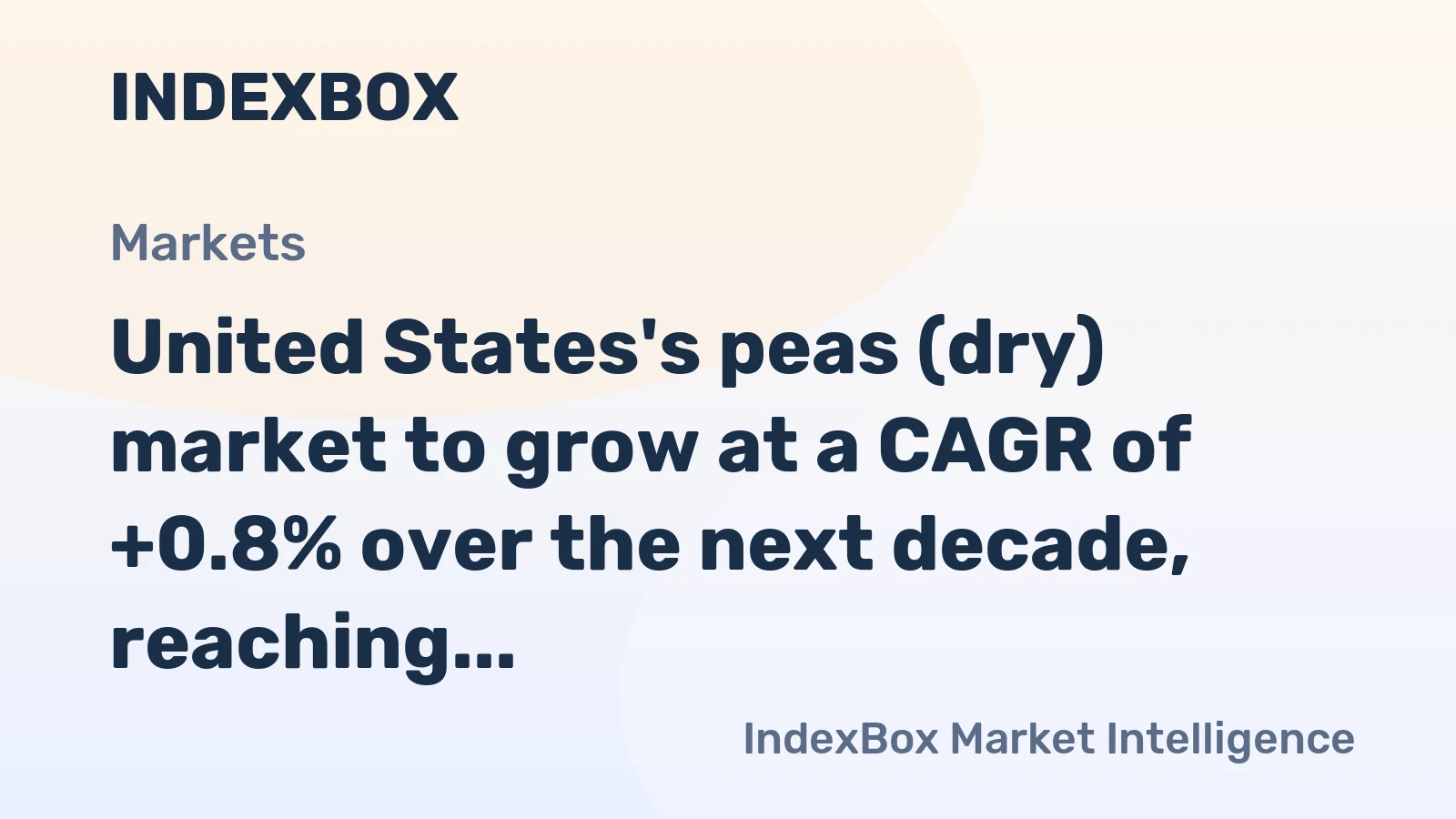 United States's peas (dry) market to grow at a CAGR of +0.8% over the next decade, reaching 544K tons by 2035.