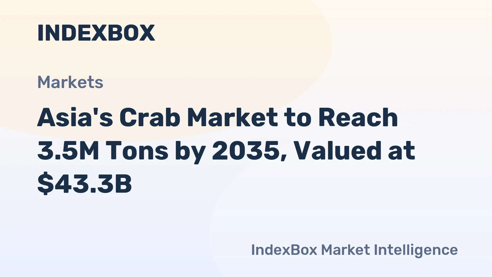 Asia's Crab Market to Reach 3.5M Tons by 2035, Valued at $43.3B