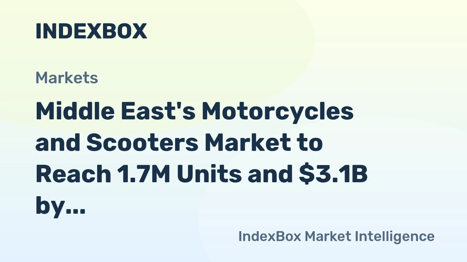Middle East's Motorcycles and Scooters Market to Reach 1.7M Units and $3.1B by 2035