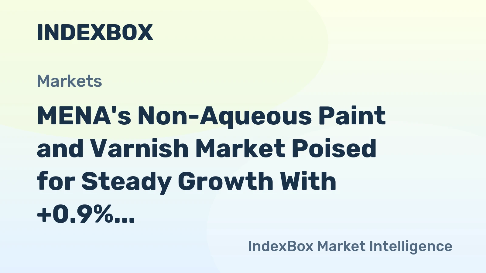 MENA's Non-Aqueous Paint and Varnish Market Poised for Steady Growth With +0.9% CAGR