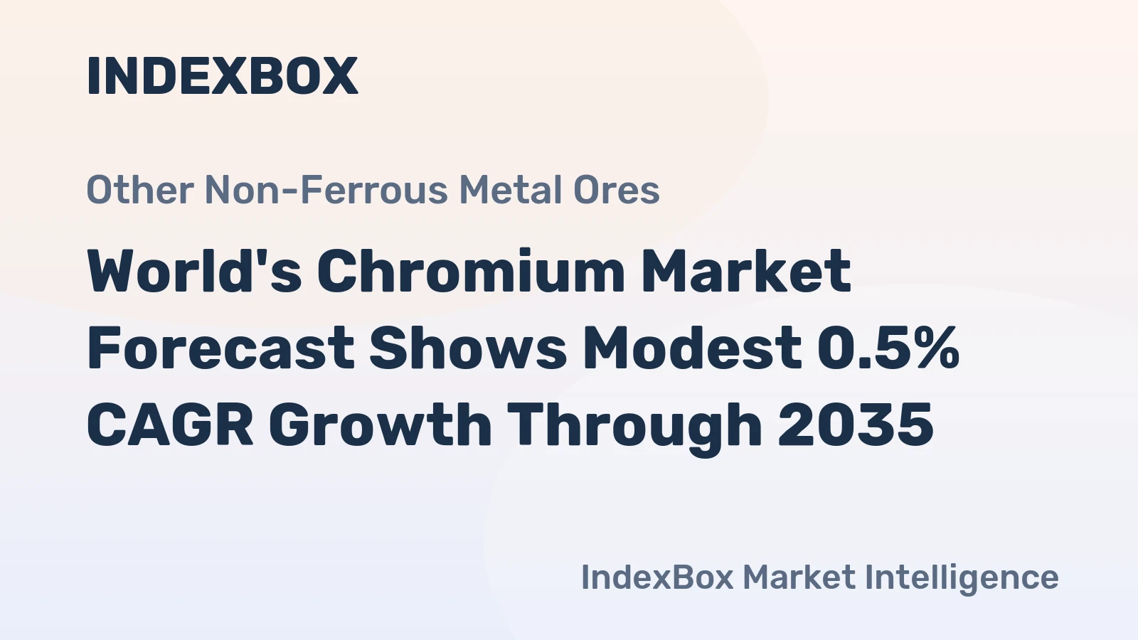 World's Chromium Market Forecast Shows Modest 0.5% CAGR Growth Through 2035