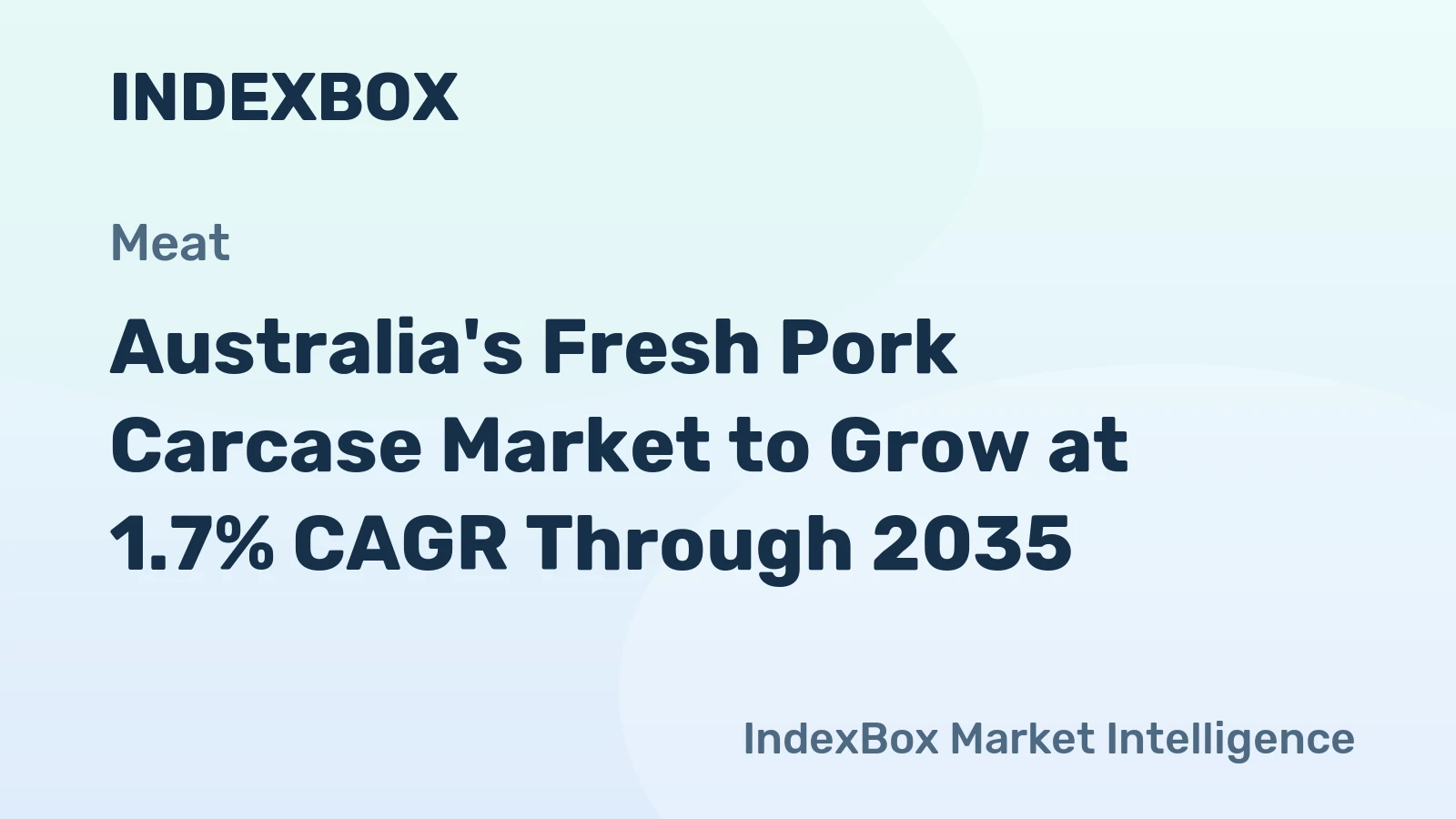 Australia's Fresh Pork Carcase Market to Grow at 1.7% CAGR Through 2035