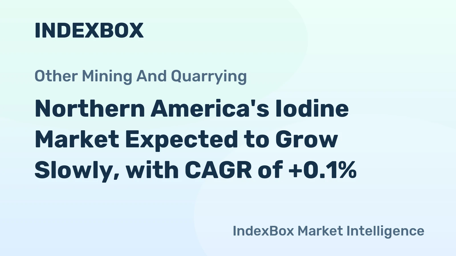 Northern America's Iodine Market Expected to Grow Slowly, with CAGR of +0.1%