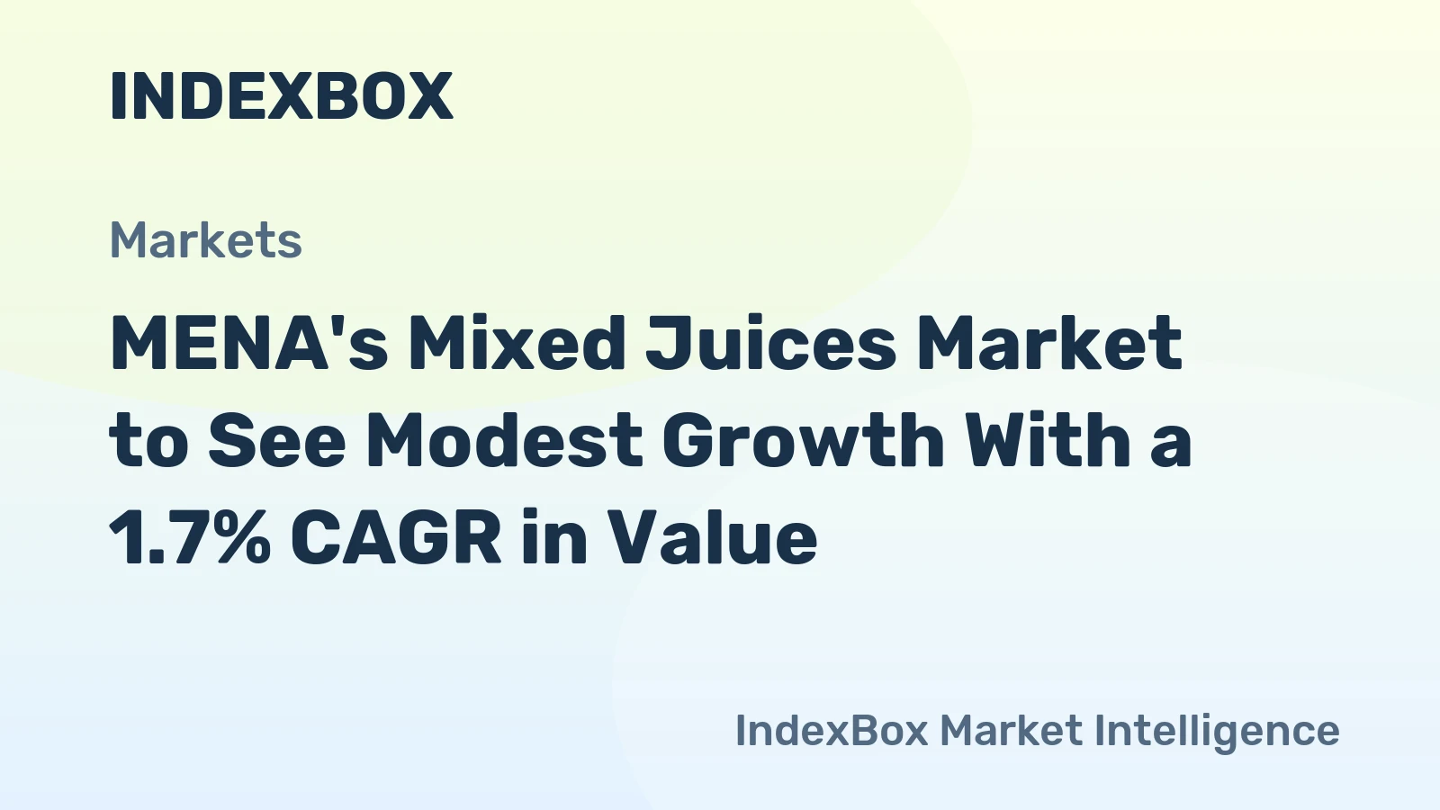 MENA's Mixed Juices Market to See Modest Growth With a 1.7% CAGR in Value