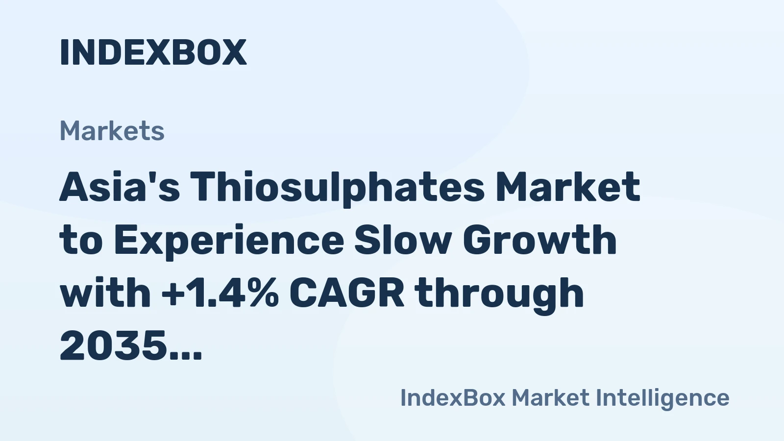 Asia's Thiosulphates Market to Experience Slow Growth with +1.4% CAGR through 2035
