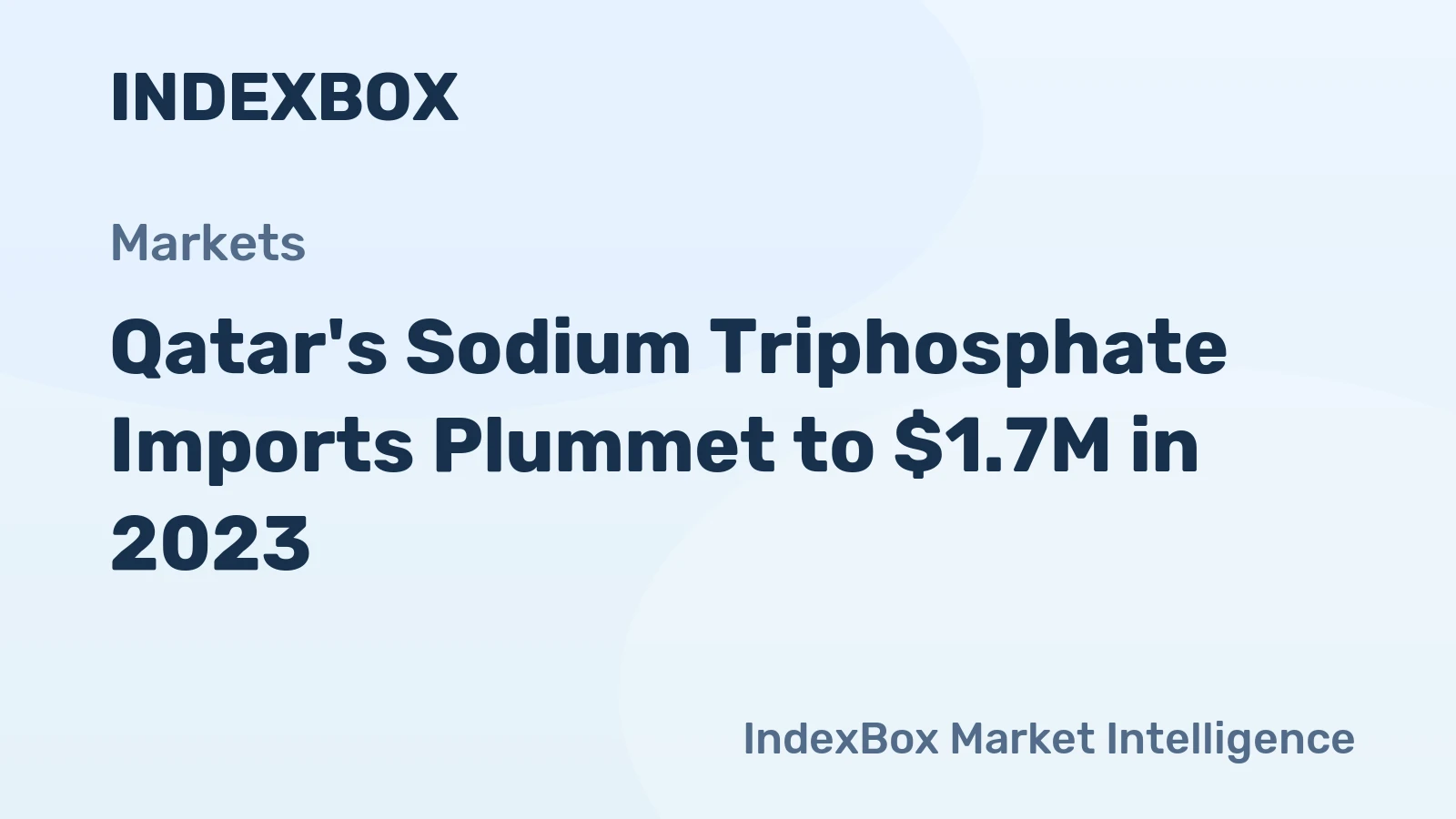 Qatar's Sodium Triphosphate Imports Plummet to $1.7M in 2023
