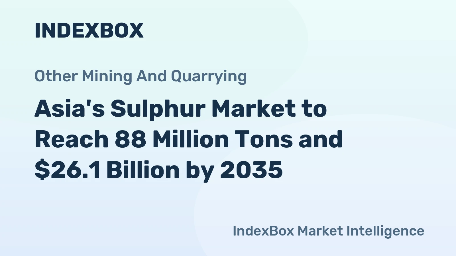 Asia's Sulphur Market to Reach 88 Million Tons and $26.1 Billion by 2035