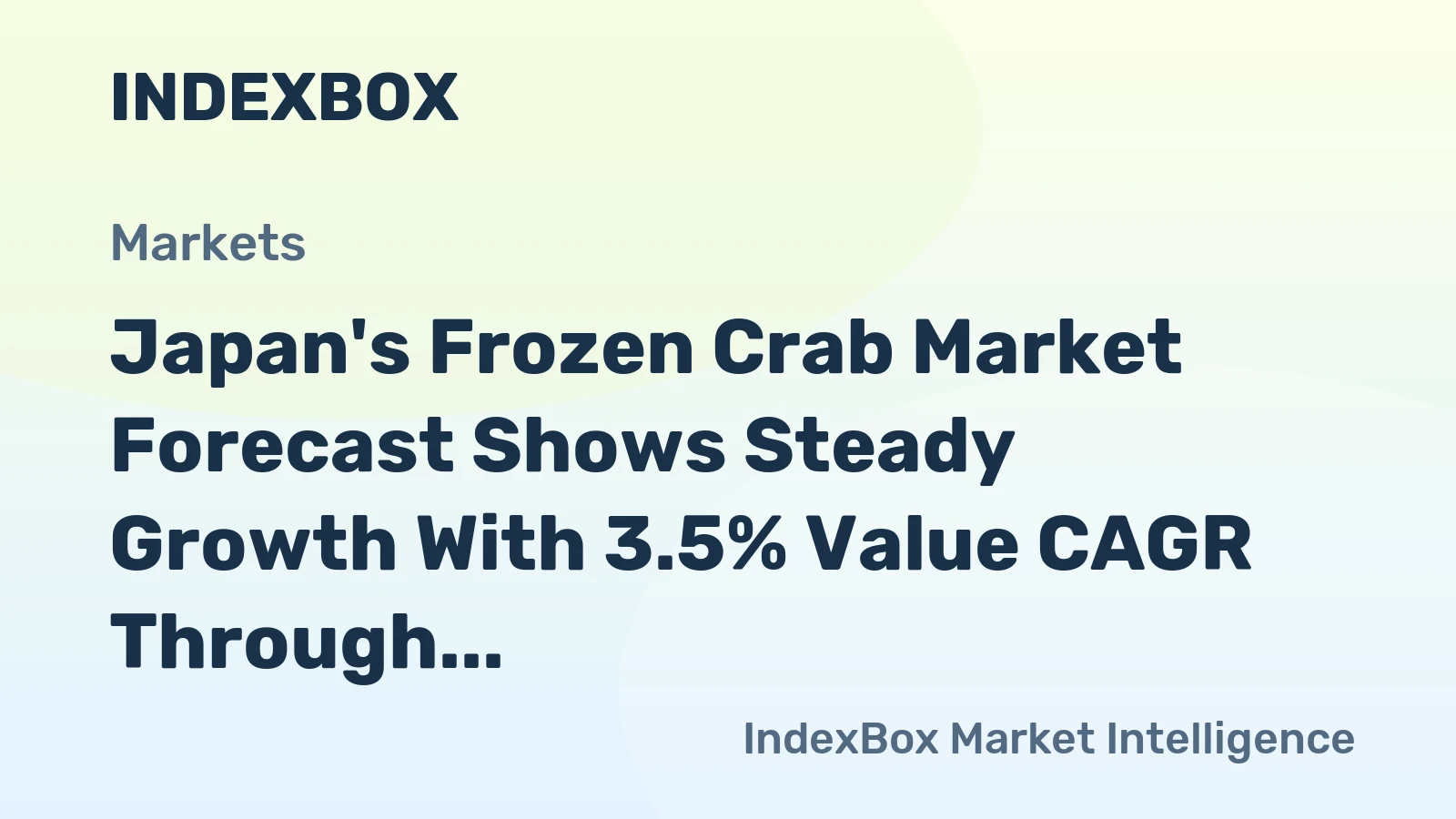 Japan's Frozen Crab Market Forecast Shows Steady Growth With 3.5% Value CAGR Through 2035