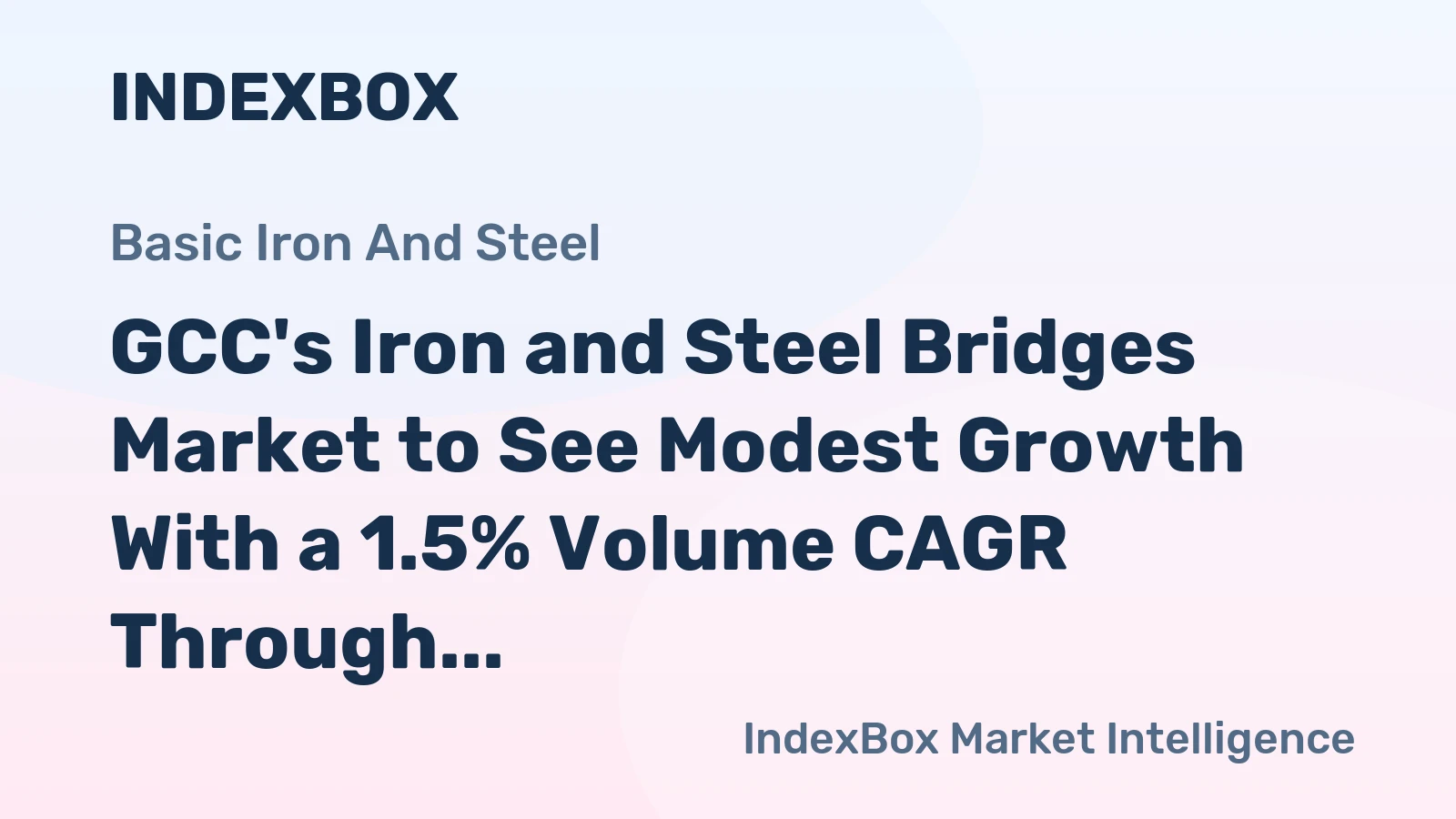 GCC's Iron and Steel Bridges Market to See Modest Growth With a 1.5% Volume CAGR Through 2035