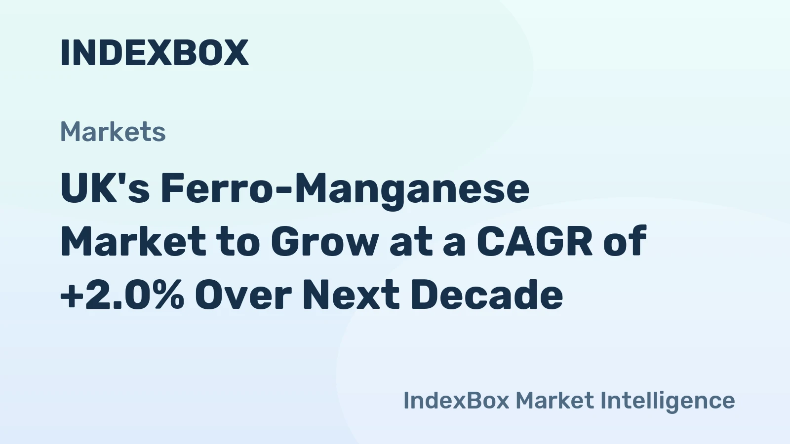 UK's Ferro-Manganese Market to Grow at a CAGR of +2.0% Over Next Decade