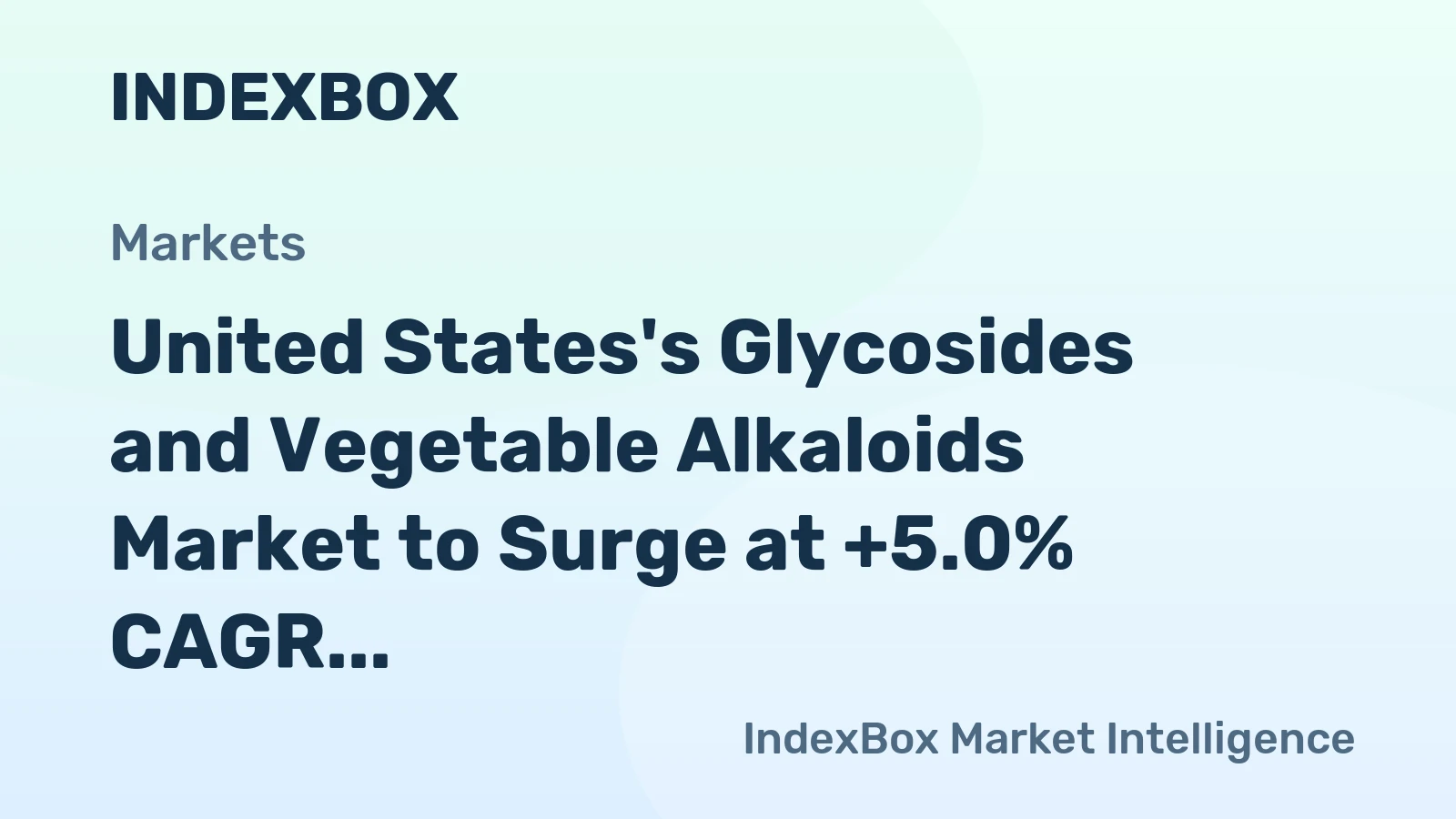 United States's Glycosides and Vegetable Alkaloids Market to Surge at +5.0% CAGR through 2035