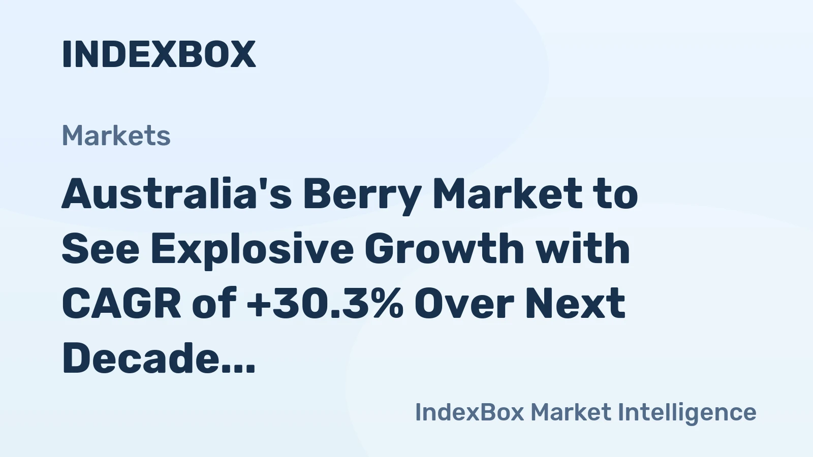 Australia's Berry Market to See Explosive Growth with CAGR of +30.3% Over Next Decade