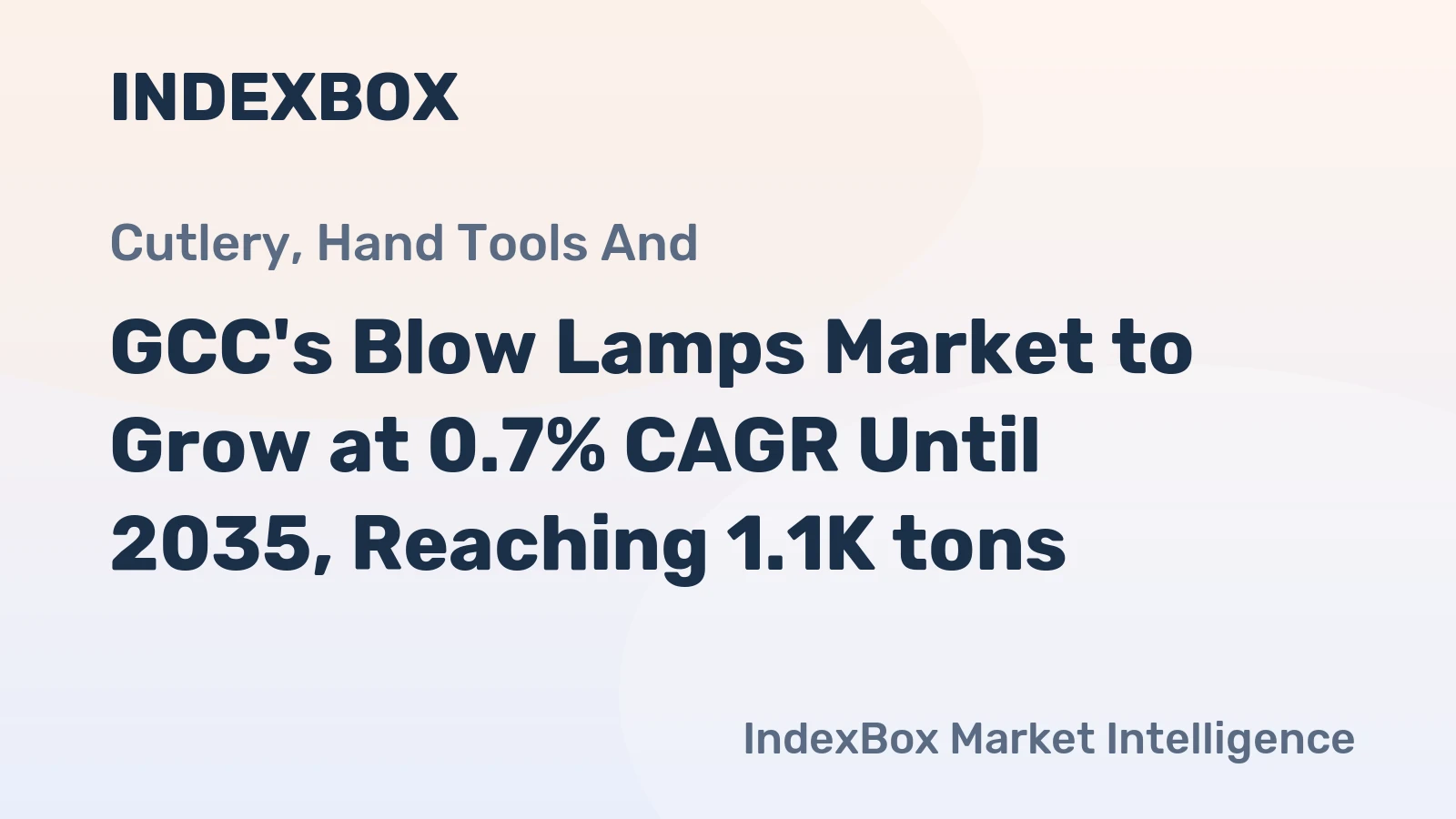 GCC's Blow Lamps Market to Grow at 0.7% CAGR Until 2035, Reaching 1.1K tons