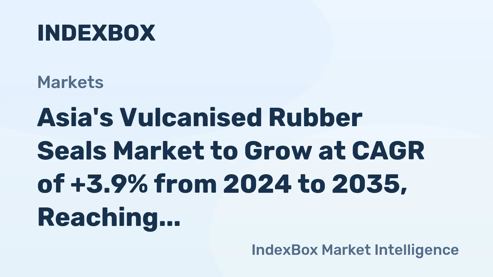 Asia's Vulcanised Rubber Seals Market to Grow at CAGR of +3.9% from 2024 to 2035, Reaching 3.9M Tons
