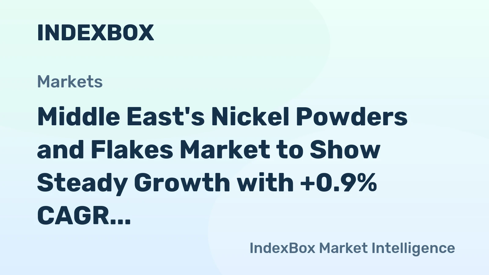 Middle East's Nickel Powders and Flakes Market to Show Steady Growth with +0.9% CAGR by 2035