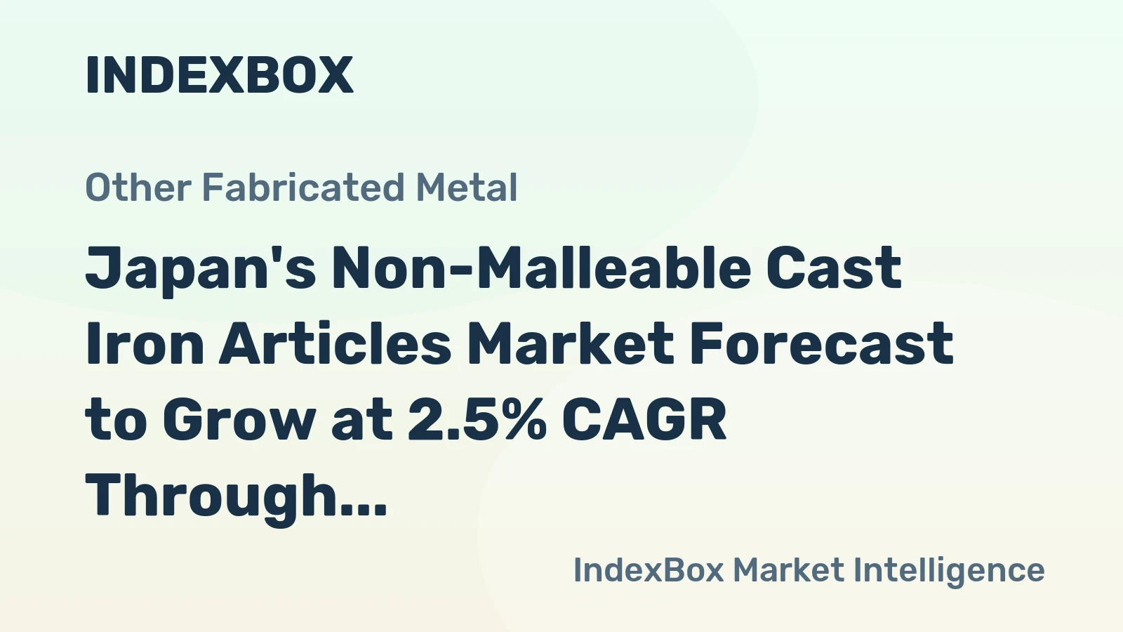 Japan's Non-Malleable Cast Iron Articles Market Forecast to Grow at 2.5% CAGR Through 2035