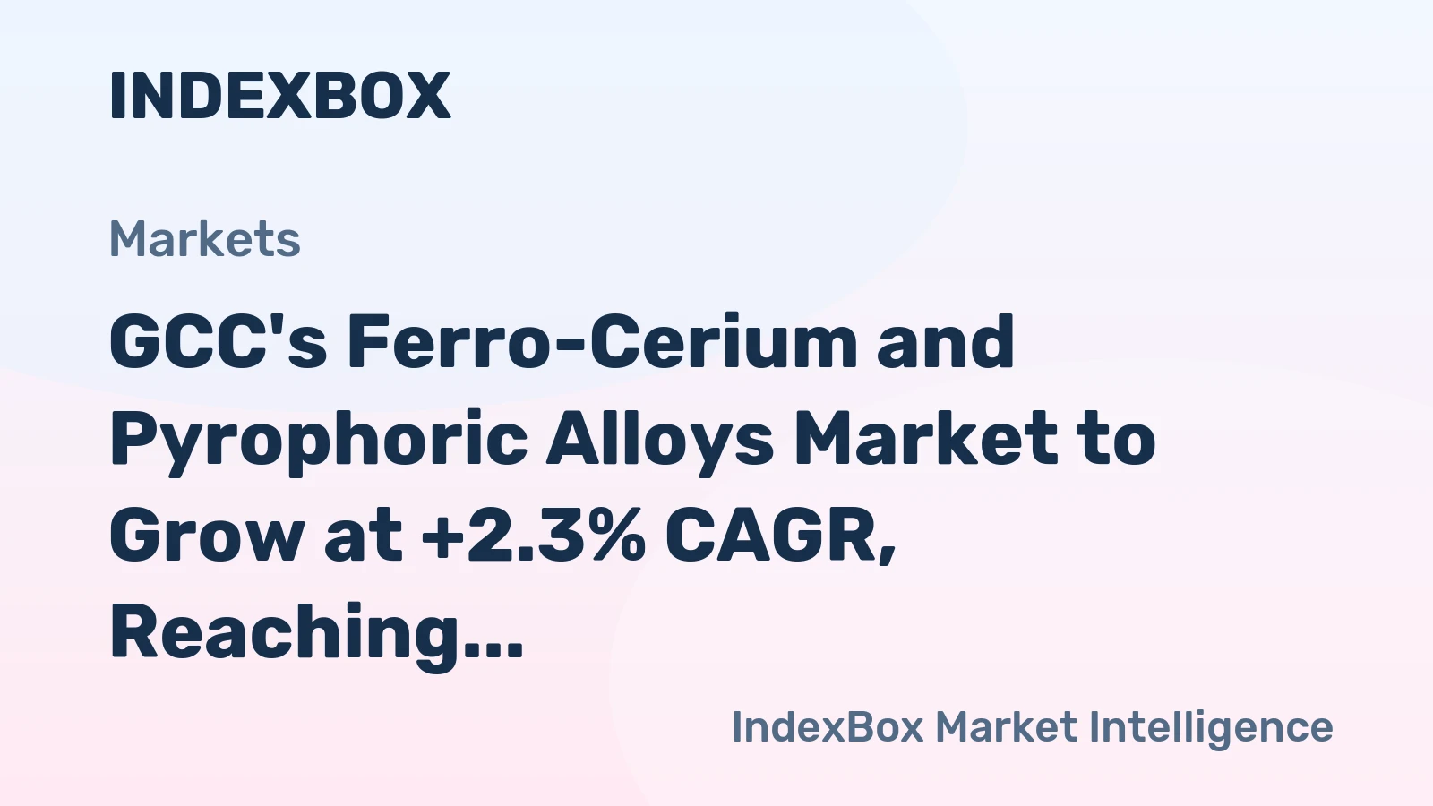 GCC's Ferro-Cerium and Pyrophoric Alloys Market to Grow at +2.3% CAGR, Reaching 9.4K Tons by 2035