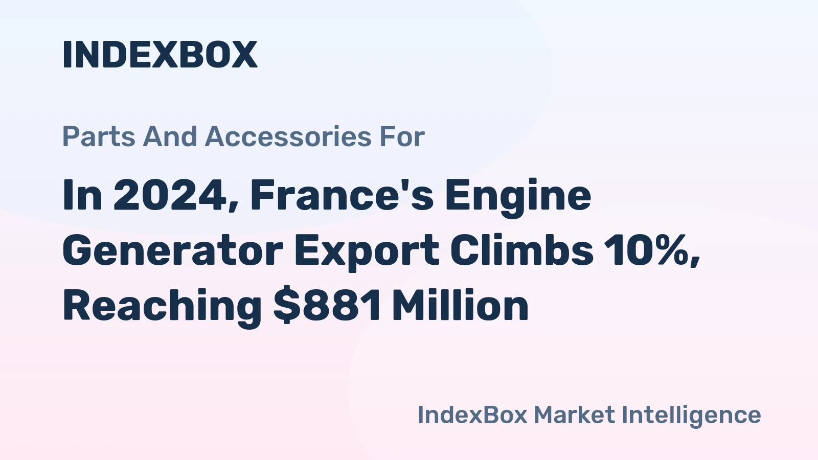 In 2024, France's Engine Generator Export Climbs 10%, Reaching $881 Million
