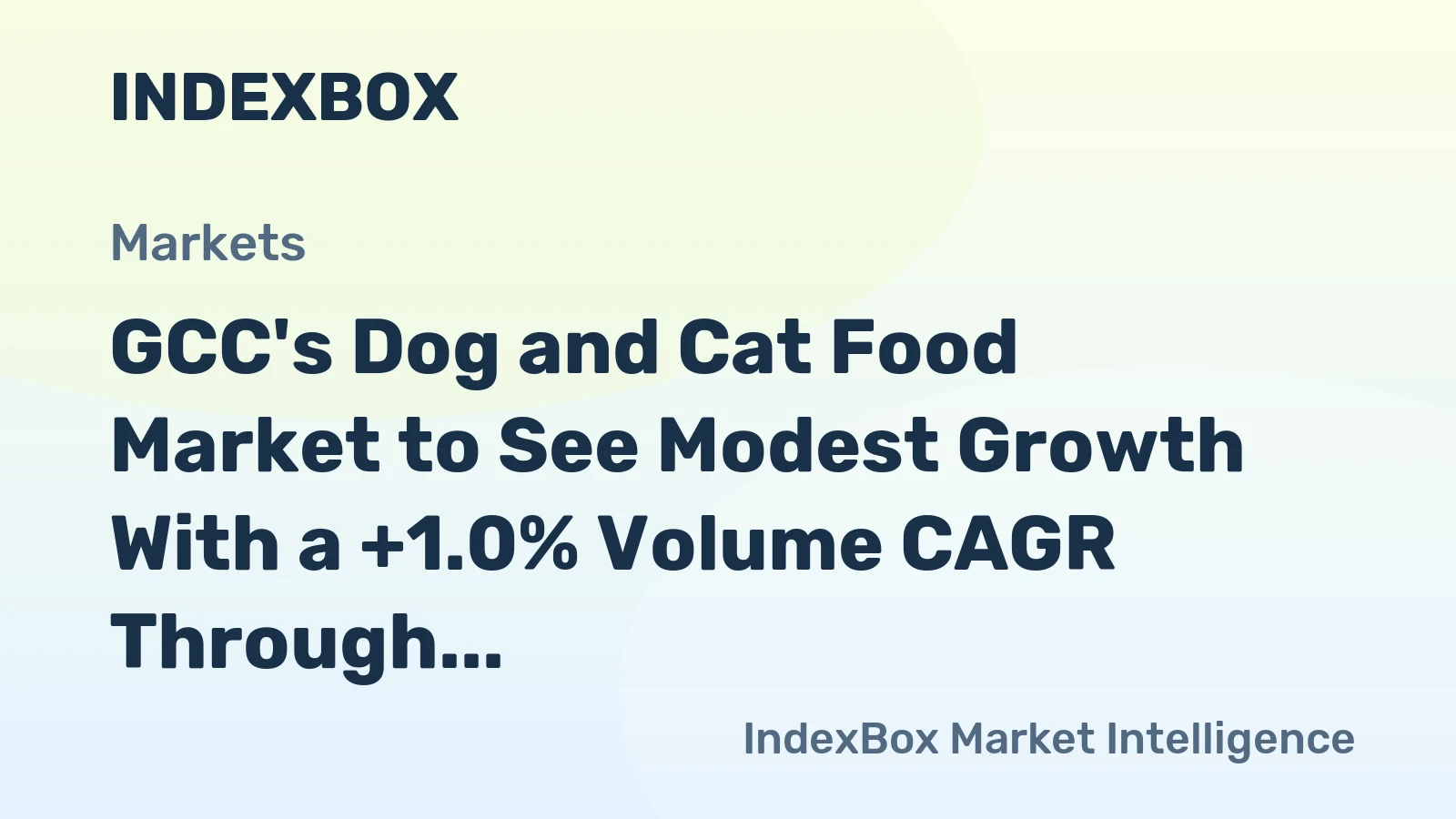 GCC's Dog and Cat Food Market to See Modest Growth With a +1.0% Volume CAGR Through 2035
