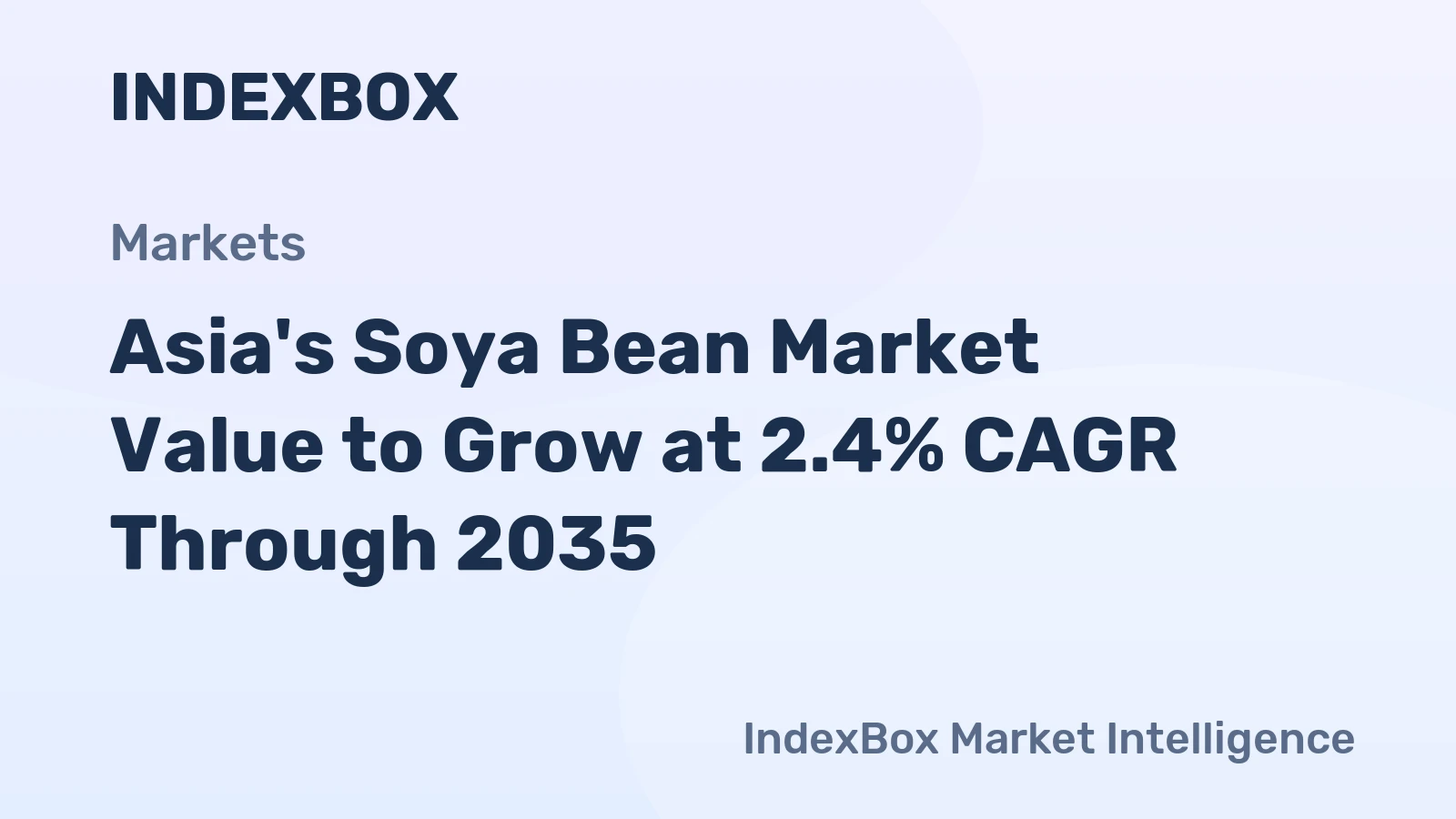 Asia's Soya Bean Market Value to Grow at 2.4% CAGR Through 2035