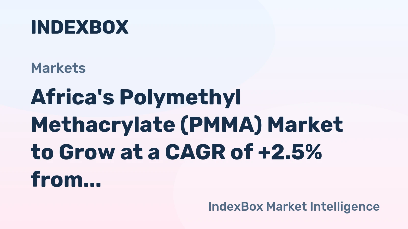 Africa's Polymethyl Methacrylate (PMMA) Market to Grow at a CAGR of +2.5% from 2024 to 2035, Reaching $374M by 2035
