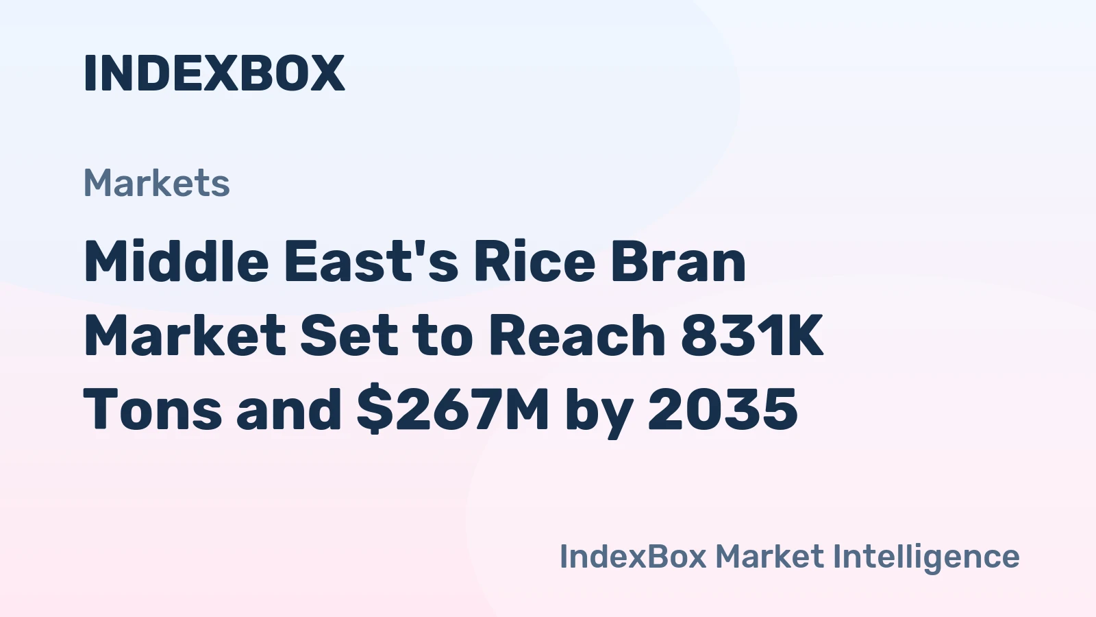 Middle East's Rice Bran Market Set to Reach 831K Tons and $267M by 2035