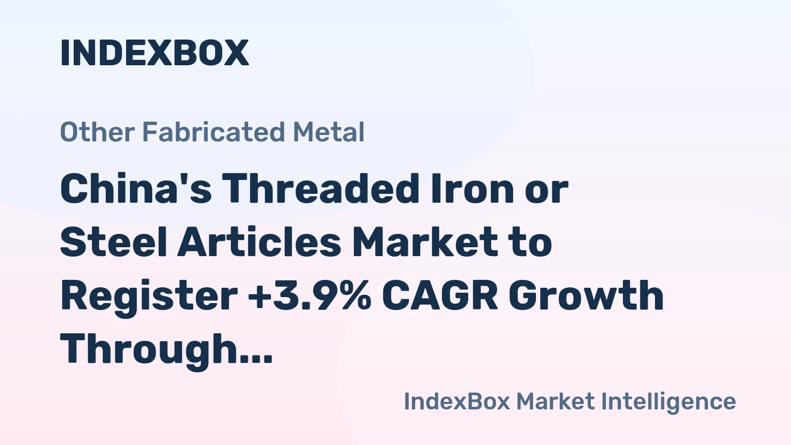 China's Threaded Iron or Steel Articles Market to Register +3.9% CAGR Growth Through 2035