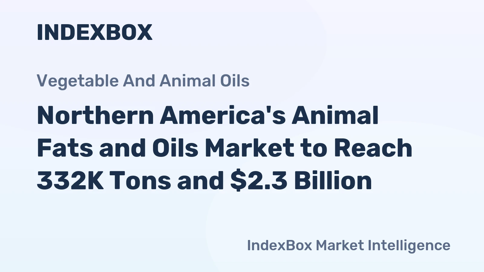 Northern America's Animal Fats and Oils Market to Reach 332K Tons and $2.3 Billion