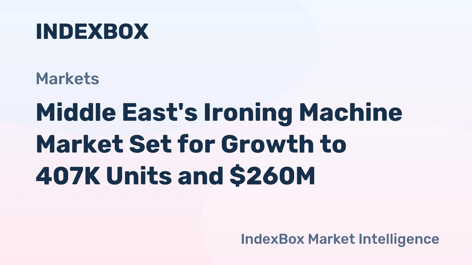 Middle East's Ironing Machine Market Set for Growth to 407K Units and $260M