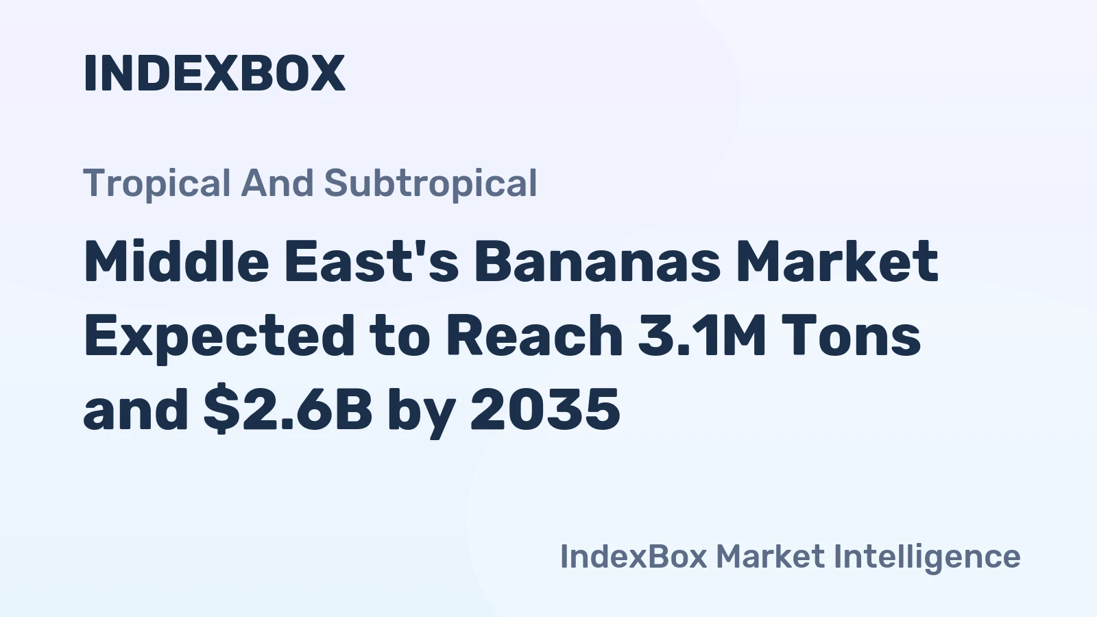 Middle East's Bananas Market Expected to Reach 3.1M Tons and $2.6B by 2035
