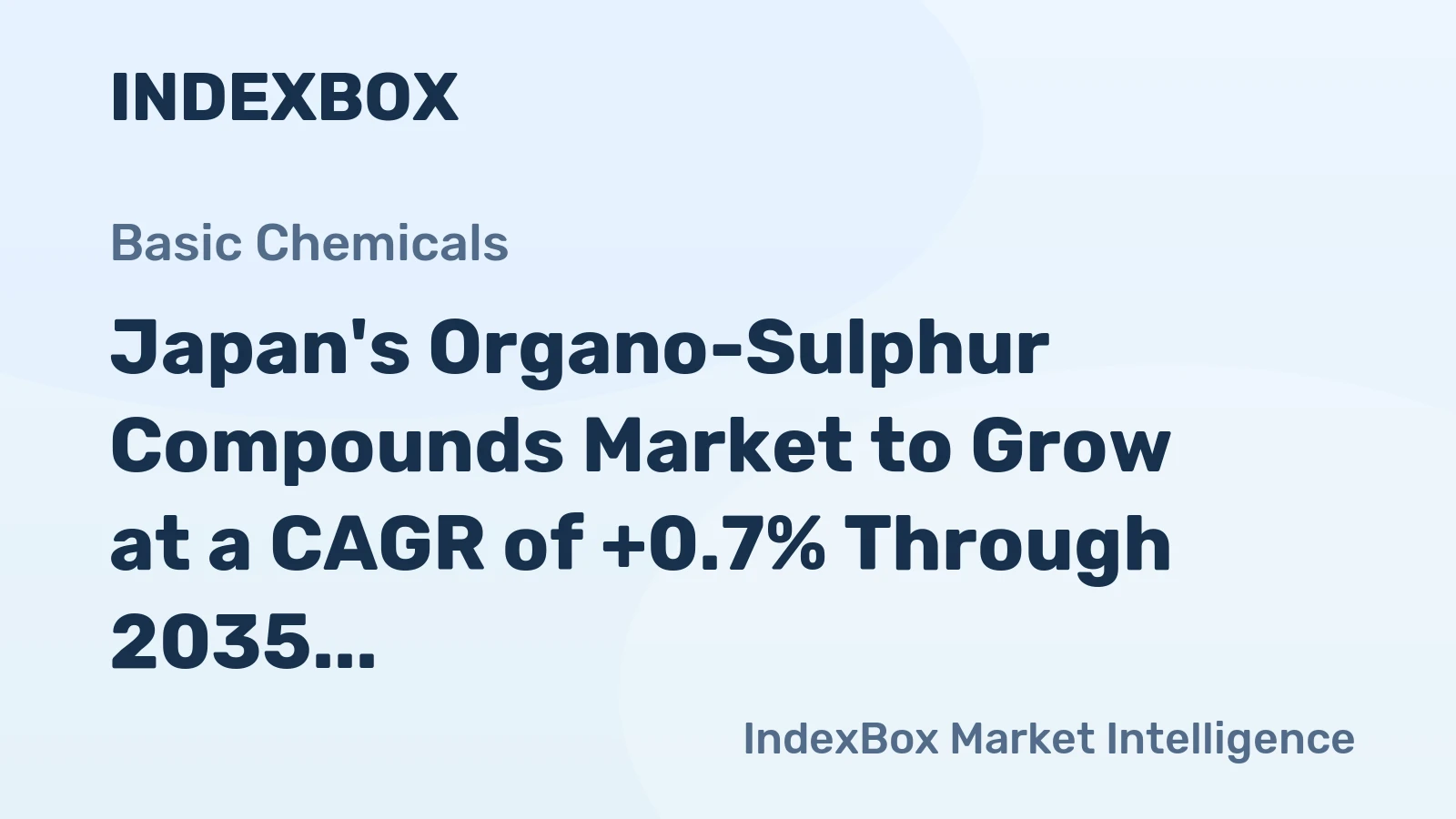 Japan's Organo-Sulphur Compounds Market to Grow at a CAGR of +0.7% Through 2035, Reaching $2.8B in Value