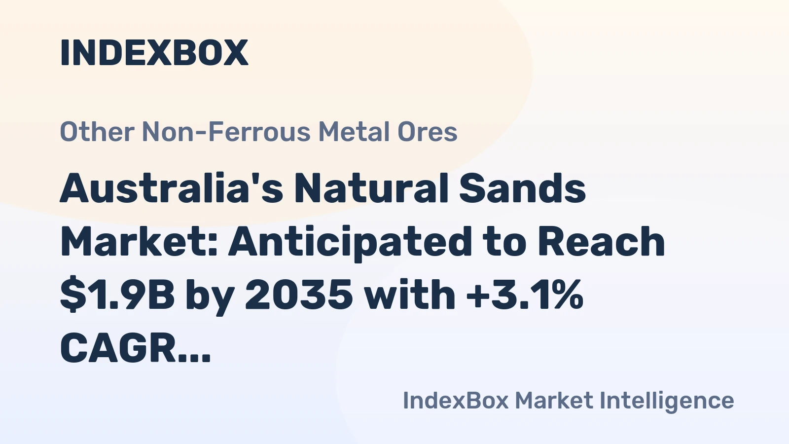 Australia's Natural Sands Market: Anticipated to Reach $1.9B by 2035 with +3.1% CAGR