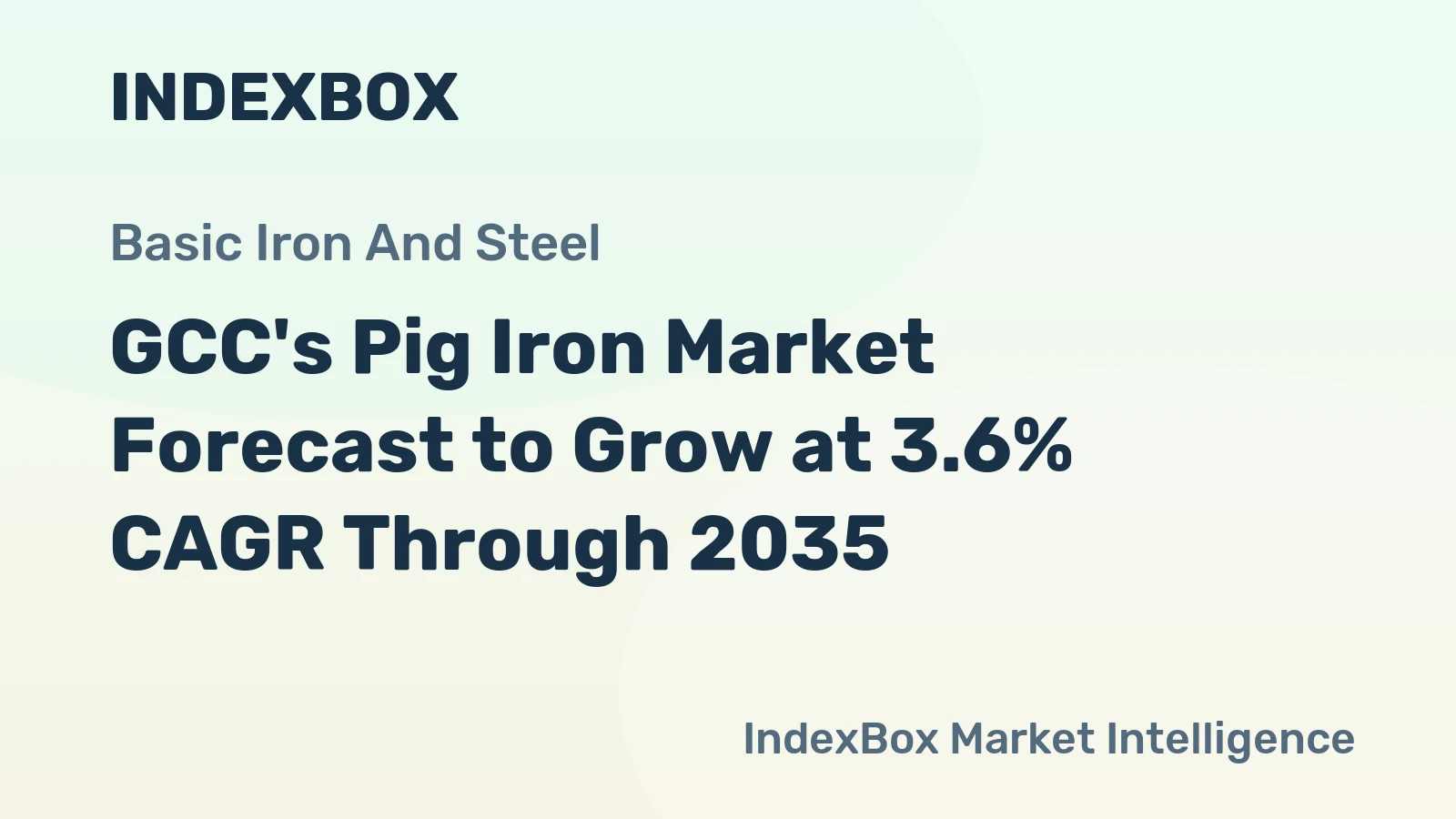 GCC's Pig Iron Market Forecast to Grow at 3.6% CAGR Through 2035
