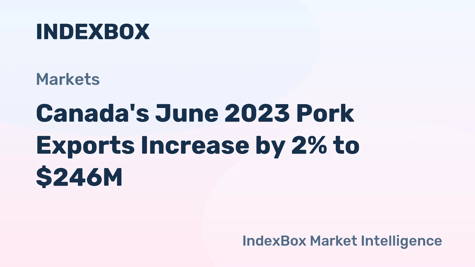 Canada's June 2023 Pork Exports Increase by 2% to $246M