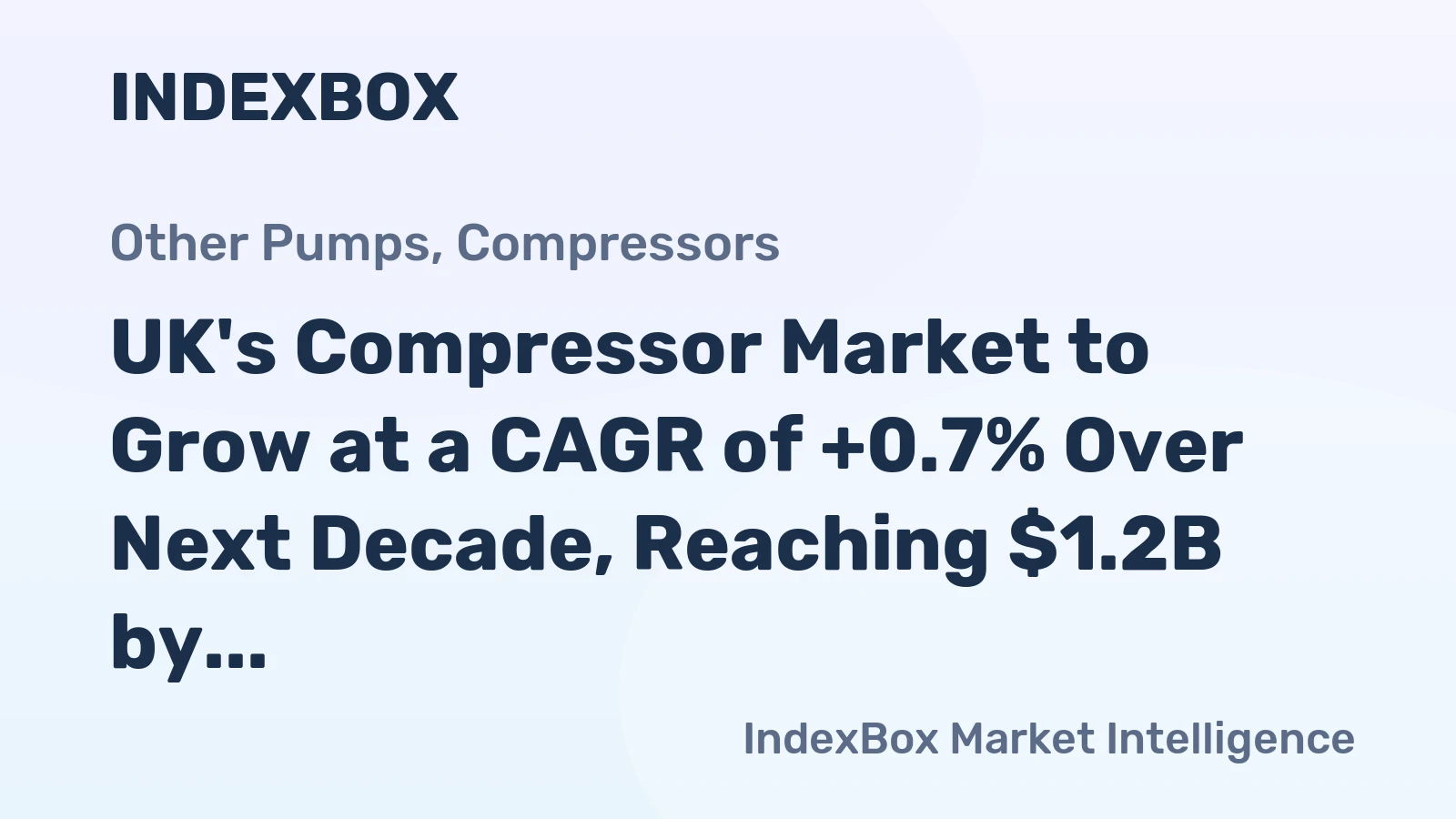 UK's Compressor Market to Grow at a CAGR of +0.7% Over Next Decade, Reaching $1.2B by 2035