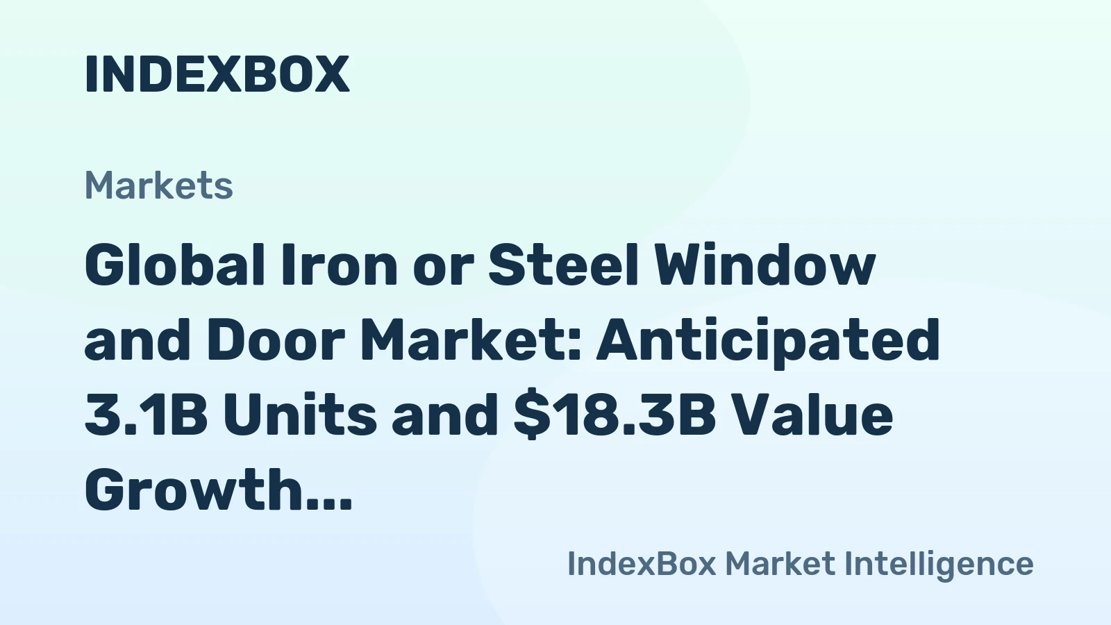 Global Iron or Steel Window and Door Market: Anticipated 3.1B Units and $18.3B Value Growth by 2035