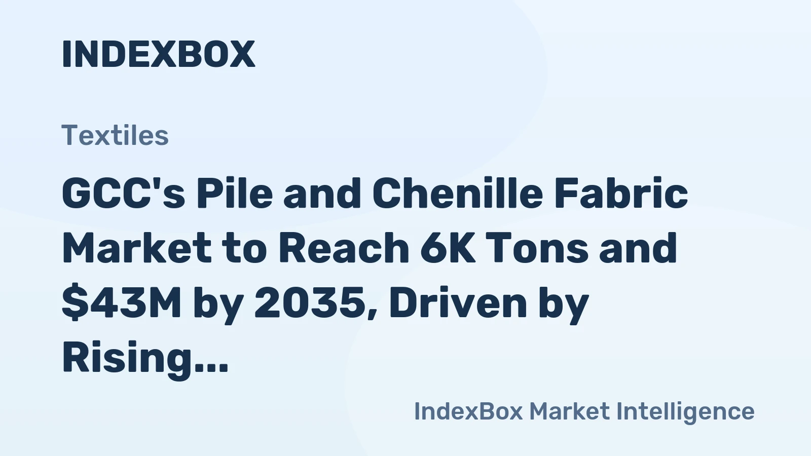 GCC's Pile and Chenille Fabric Market to Reach 6K Tons and $43M by 2035, Driven by Rising Demand