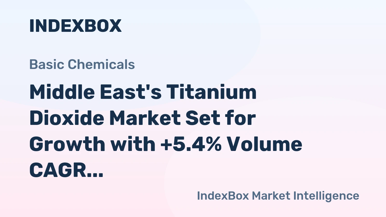 Middle East's Titanium Dioxide Market Set for Growth with +5.4% Volume CAGR
