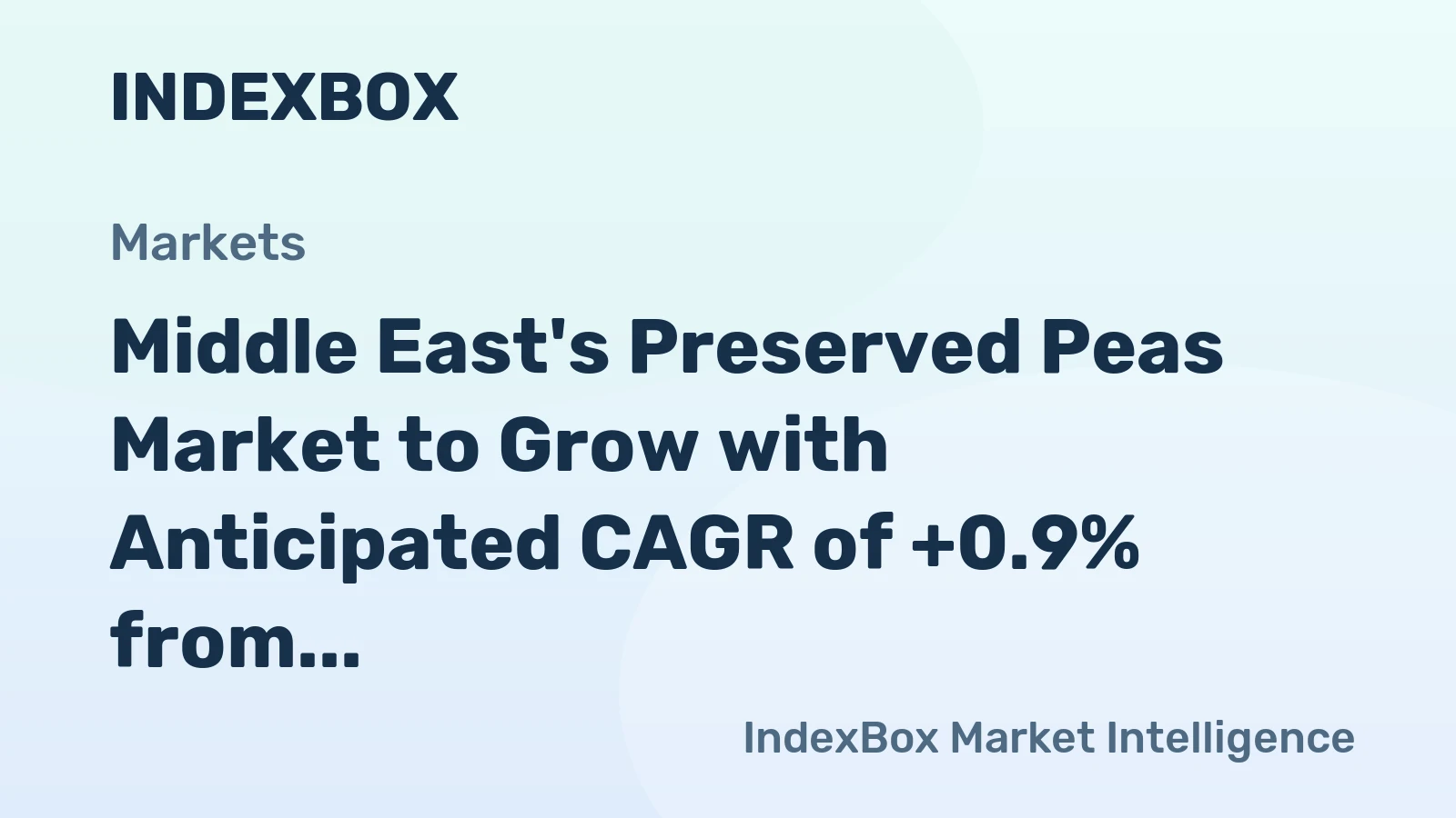 Middle East's Preserved Peas Market to Grow with Anticipated CAGR of +0.9% from 2024 to 2035