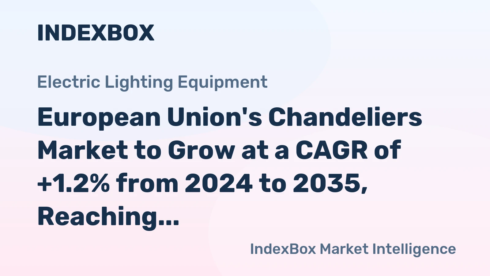 European Union's Chandeliers Market to Grow at a CAGR of +1.2% from 2024 to 2035, Reaching $8.9B by 2035