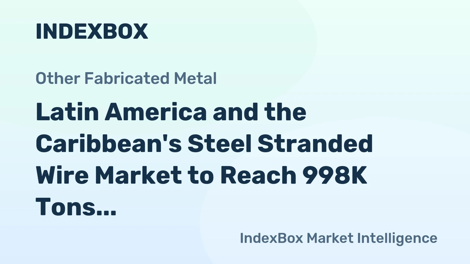 Latin America and the Caribbean's Steel Stranded Wire Market to Reach 998K Tons and $2.4B by 2035