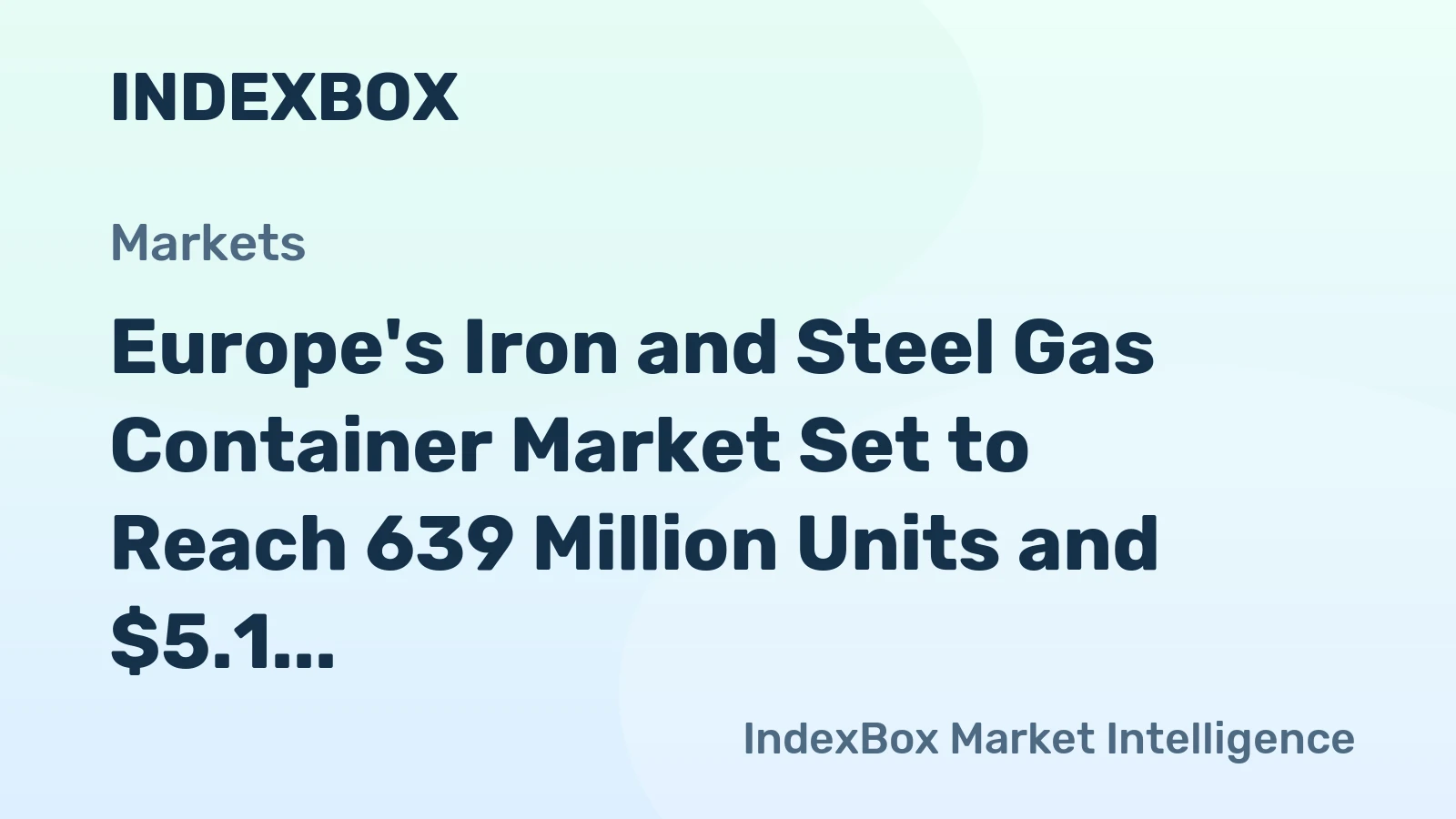Europe's Iron and Steel Gas Container Market Set to Reach 639 Million Units and $5.1 Billion by 2035
