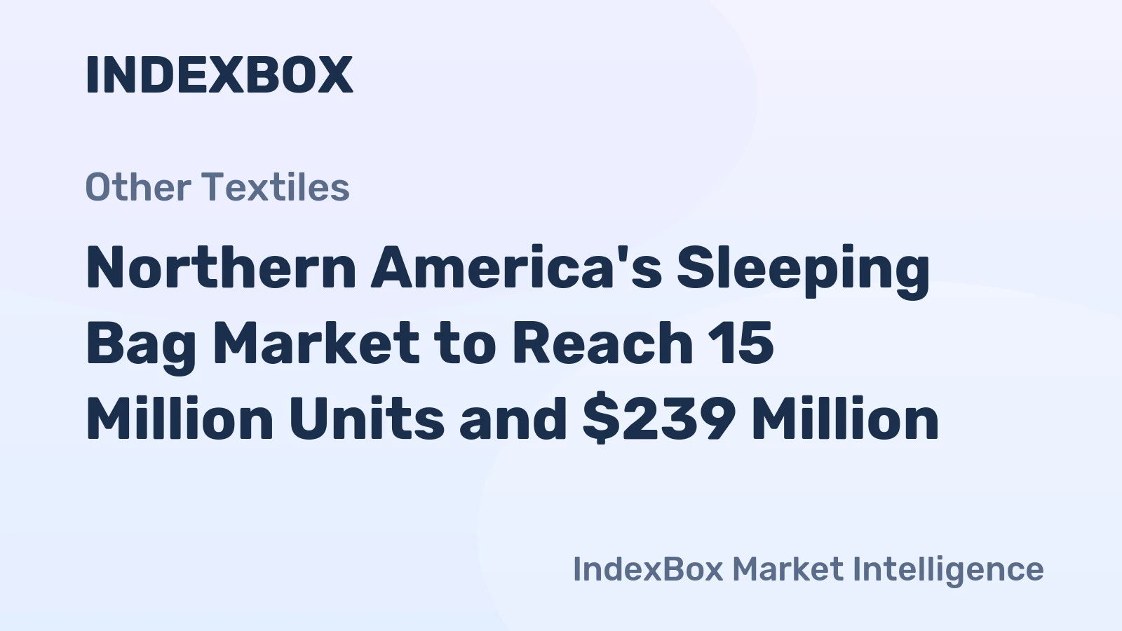 Northern America's Sleeping Bag Market to Reach 15 Million Units and $239 Million