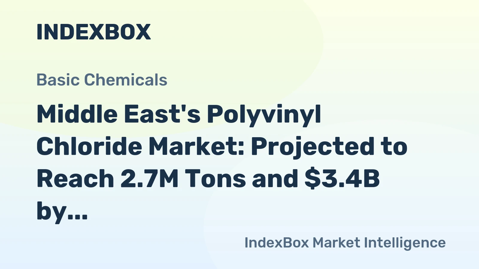 Middle East's Polyvinyl Chloride Market: Projected to Reach 2.7M Tons and $3.4B by 2035
