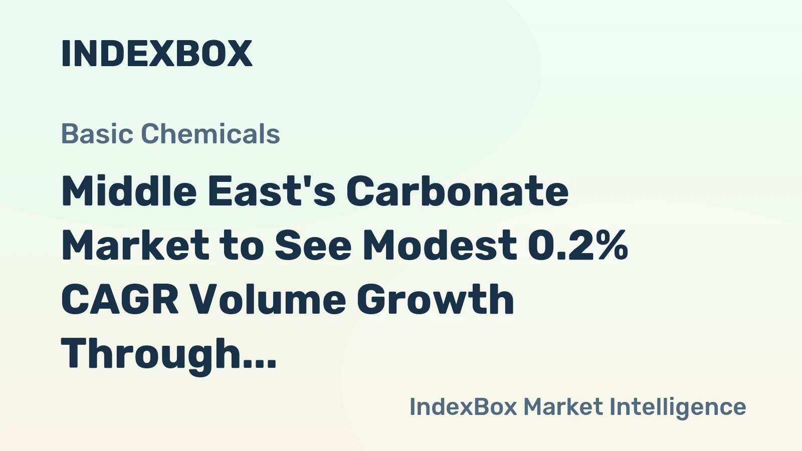 Middle East's Carbonate Market to See Modest 0.2% CAGR Volume Growth Through 2035