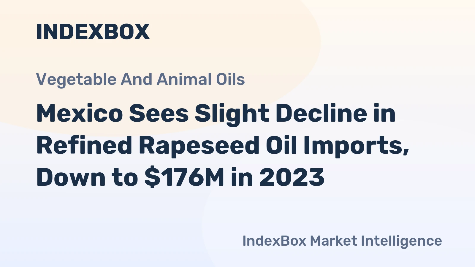 Mexico Sees Slight Decline in Refined Rapeseed Oil Imports, Down to $176M in 2023