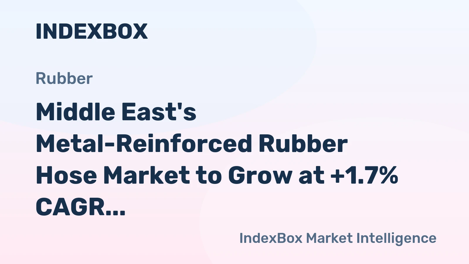 Middle East's Metal-Reinforced Rubber Hose Market to Grow at +1.7% CAGR Over Next Decade, Reaching $618M by 2035